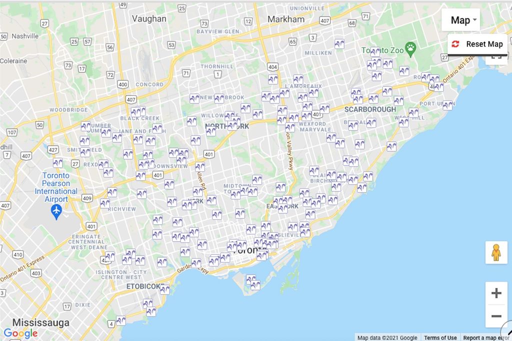 This interactive map shows every splash pad you can find in Toronto