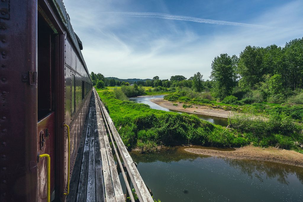 The Chehalis Centralia Railroad offers a historic steam-powered train ride