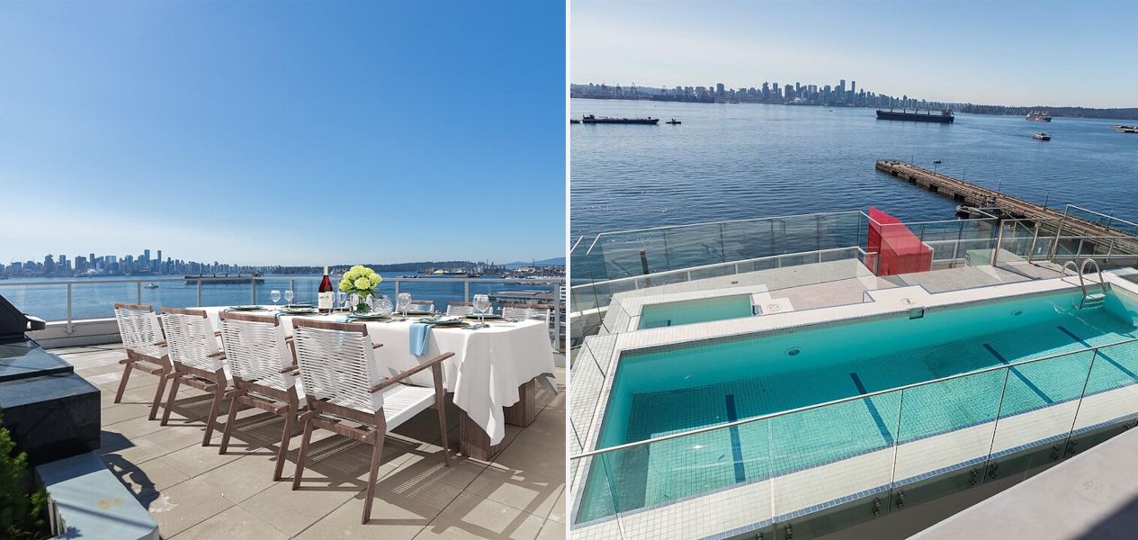This North Van penthouse for sale has amazing views and a private pool