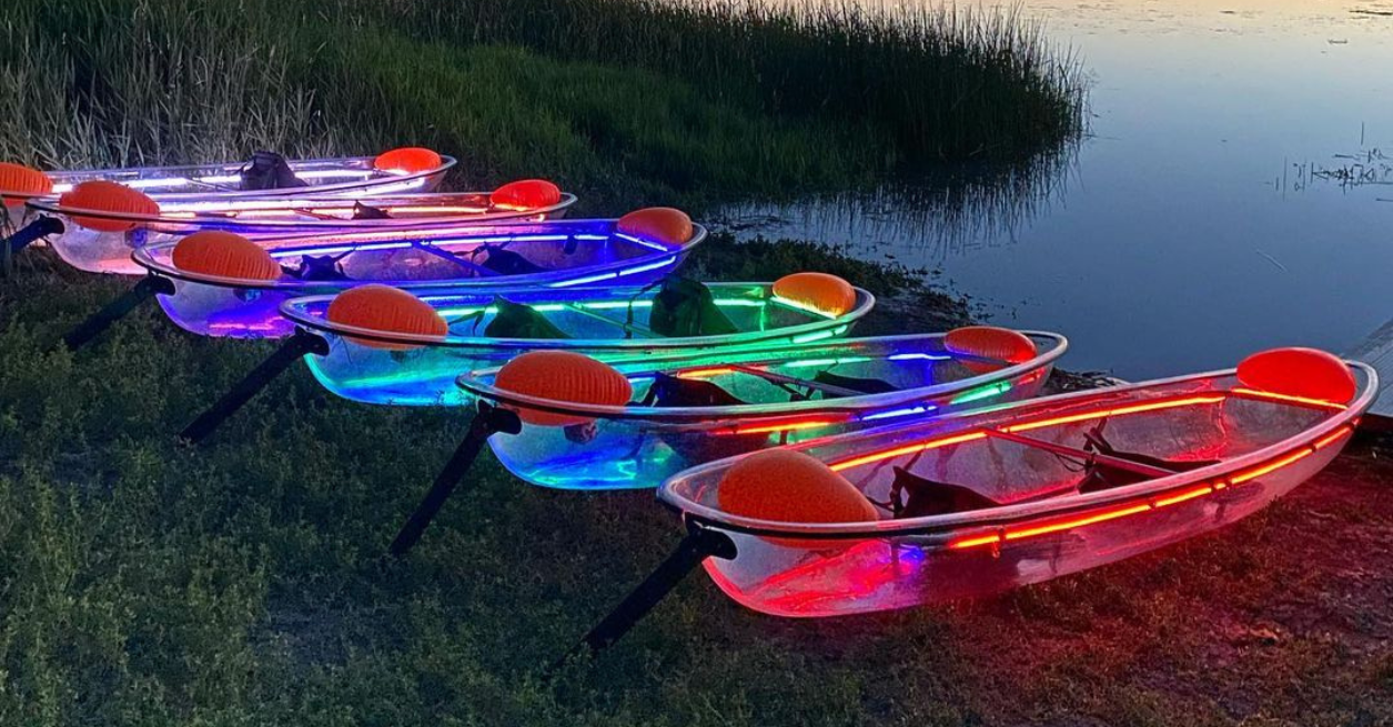 You can book a glowing kayak this fall at Waterfront park in Calgary