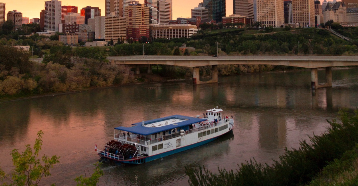 You can take a scenic Riverboat cruise in Edmonton this spring