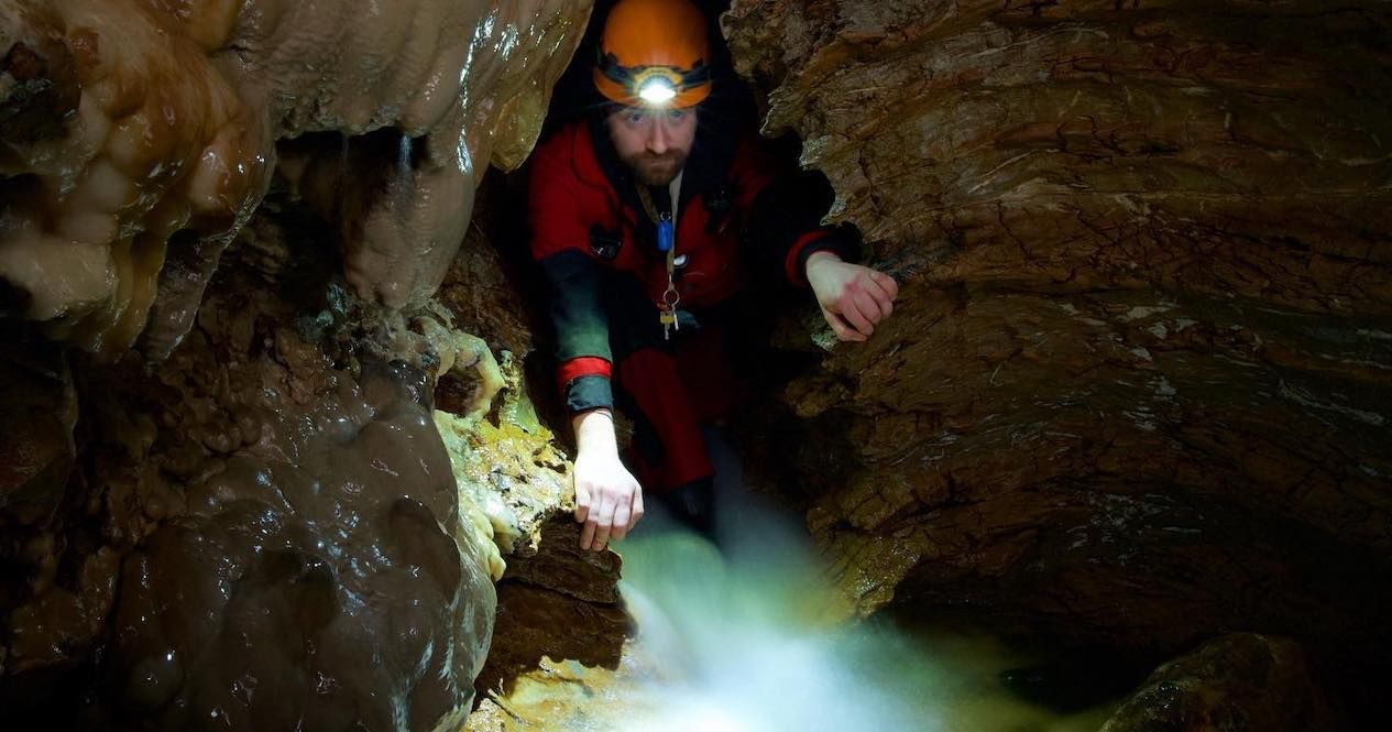 You can slide through ancient underground lake caves in BC