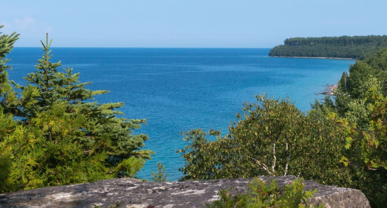 Point Farms Provincial Park sits on a bluff overlooking beaches