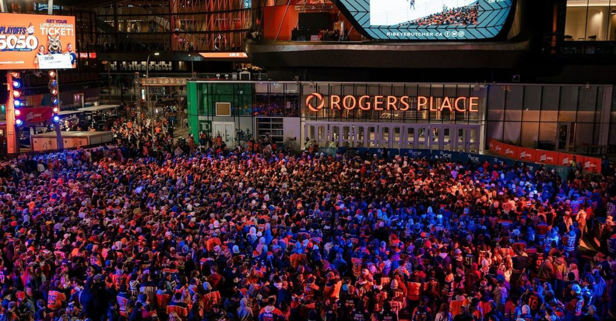 Where are the Edmonton Oilers watch parties held?