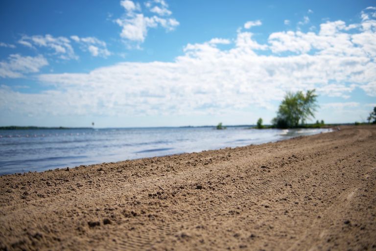 Sibbald Point has a large sandy beach with blue waters