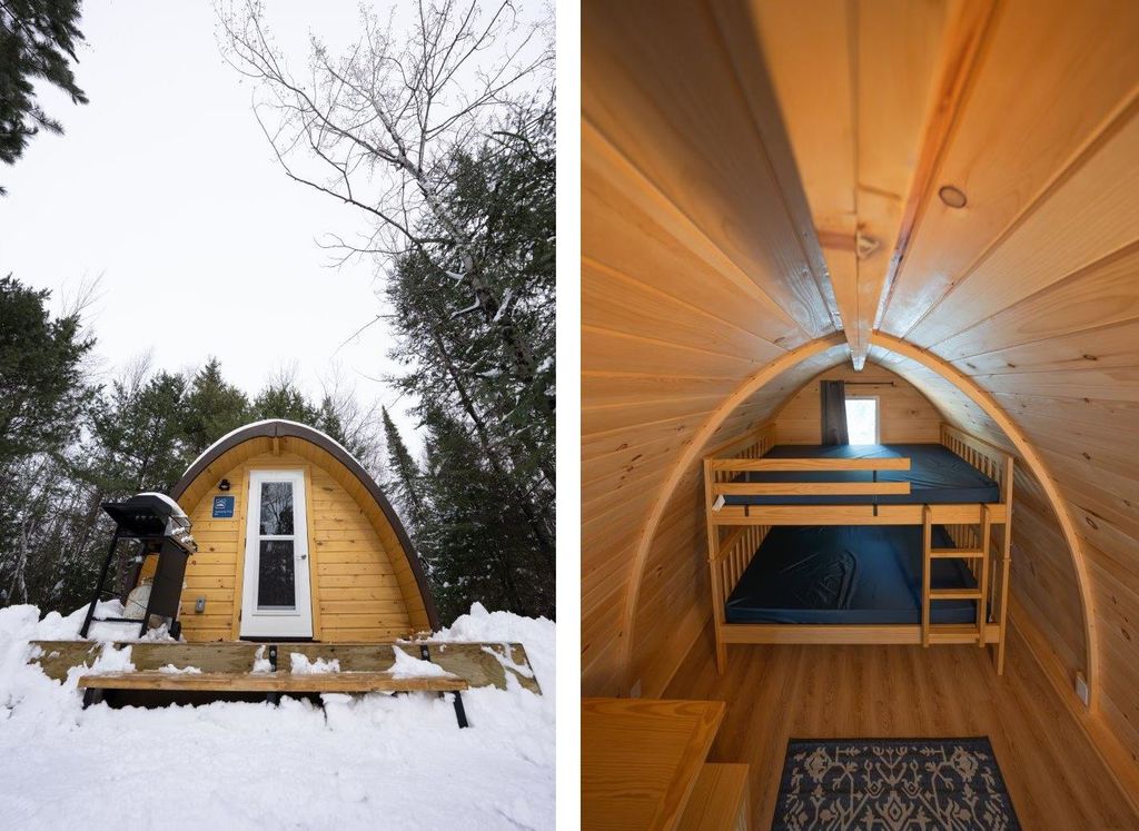 Quetico Provincial Park in Ontario has cozy pods for camping